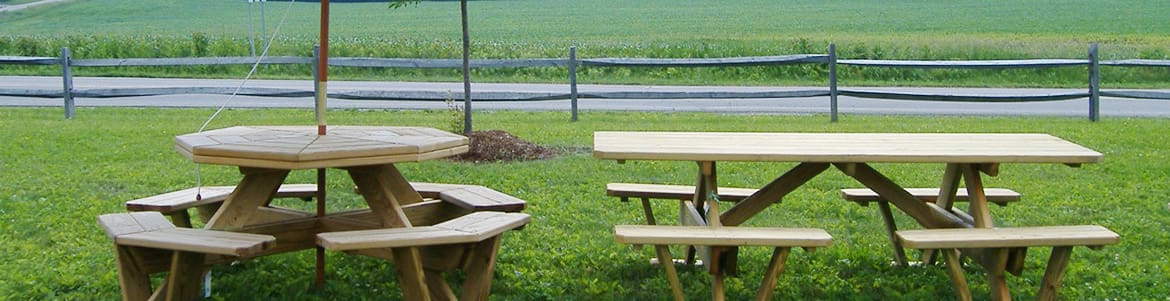 Picnic tables | Livingston Farm: Outdoor Structures, Landscaping ...