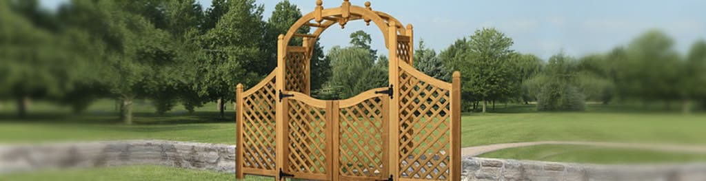 Victorian Round Top arbor with wings and gate | Livingston Farm ...