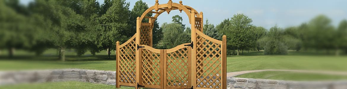 Victorian Round Top arbor with wings and gate | Livingston Farm ...
